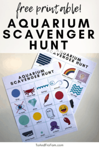 Free aquarium scavenger hunt printable for family fun - To & Fro Fam