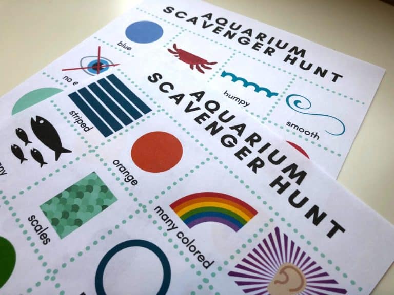 Free aquarium scavenger hunt printable for family fun - To & Fro Fam